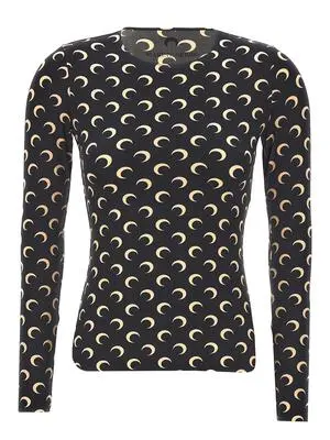 MARINE SERRE Moon Printed Jersey - Black
