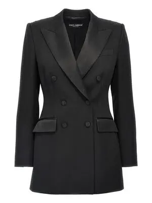 Dolce & Gabbana Turlington Wool Canvas Blazer - Black