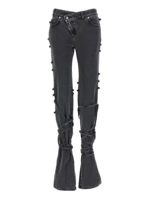 Alexander McQueen Asymmetric Closure Jeans - Black