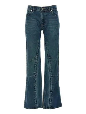Y/project Evergreen Hook And Eye Denim Jeans - Blue