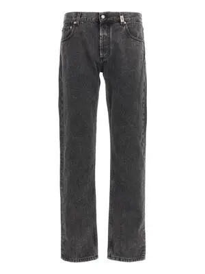 Alexander McQueen Metal Plate Denim Jeans - Black