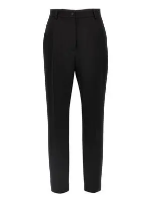 Dolce & Gabbana Wool Gabardine Tuxedo Trousers - Black