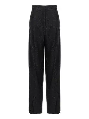 Max Mara Navigli Wool Blend Sequined Pants - Black