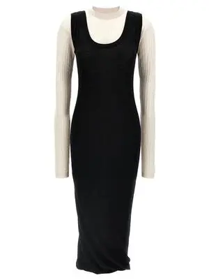 Marni Multi-layered Wool Dress - White/black