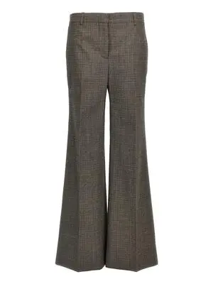 STELLA MCCARTNEY STELLA MCCARTNEY Micro Houndstooth Wool Flared Trousers