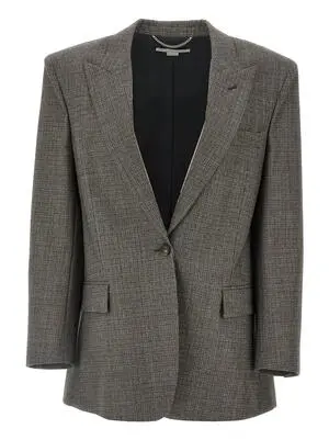 STELLA MCCARTNEY STELLA MCCARTNEY Single-Breasted Micro Houndstooth Blazer
