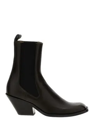 Khaite Austin Leather Ankle Boots - Brown