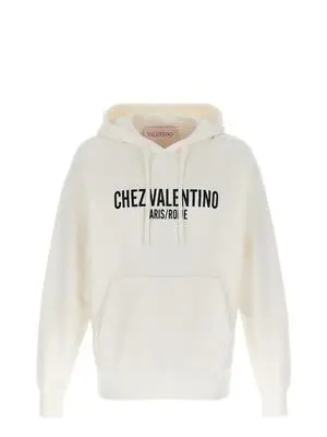 Valentino Garavani Printed Cotton Hoodie - White