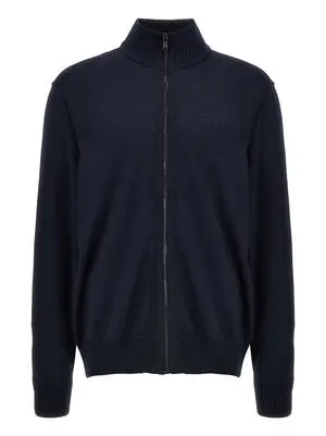 Hugo Boss Balonso-l Wool Cardigan - Blue