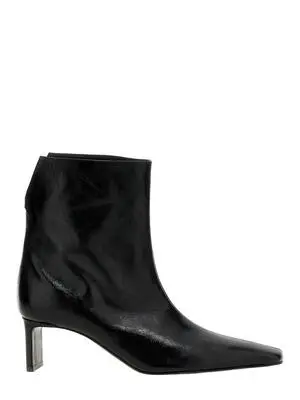 Khaite Ona Leather Ankle Boots - Black