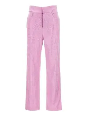 GIUSEPPE DI MORABITO GIUSEPPE DI MORABITO Crystal-Embellished Stretch Cotton-Blend Trousers