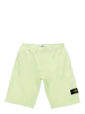 Stone Island Cargo Badge Logo Bermuda Shorts - Green