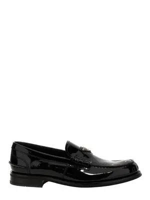 Prada PRADA Logo Patent Leather Loafer Black