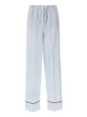 PRADA Striped Cotton Poplin Trousers