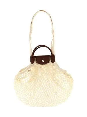 Longchamp L Le Pliage Filet' Shoulder Bag - Beige