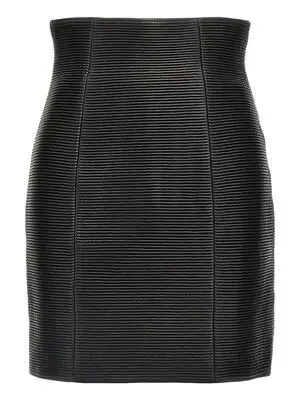 BALMAIN BALMAIN Ribbed Leather Mini Skirt