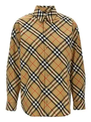 Burberry Check Cotton Shirt - Beige