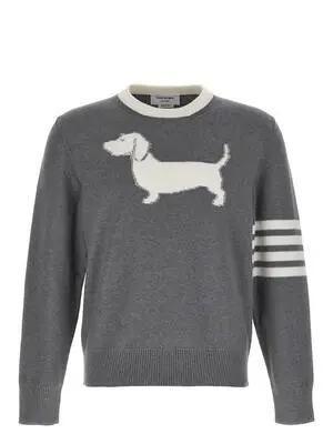 Thom Browne 4-bar Hector Cotton Sweater - Gray