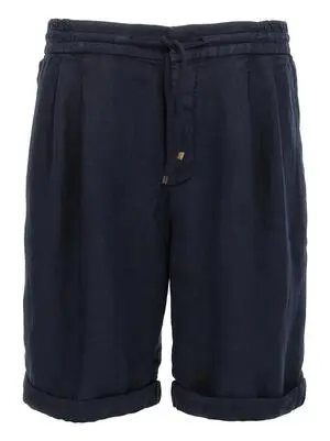 Brunello Cucinelli Linen Bermuda Shorts - Blue