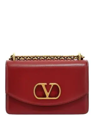 Valentino Garavani VALENTINO GARAVANI Vain Leather Shoulder Bag Red
