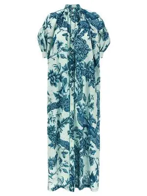 F.R.S FOR RESTLESS SLEEPERS Mede Floral Print Sangallo Lace Shirt Dress - Multi