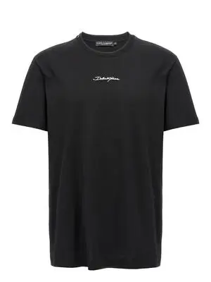 Dolce & Gabbana Logo Embroidery T-shirt - Black