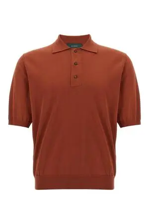 ZANONE Cotton Polo Shirt - Red