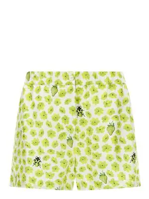 Versace Strawberry Garden Silk Twill Shorts - Multi