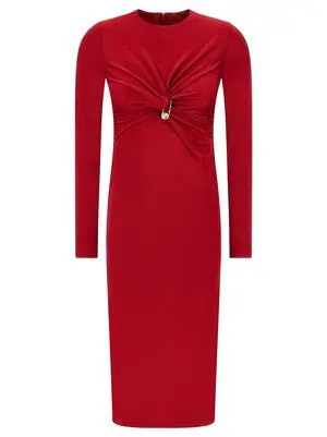 Versace Safety Pin Midi Dress - Red