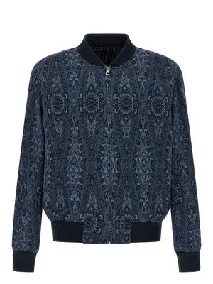 Etro Jacquard Bomber Jacket - Blue
