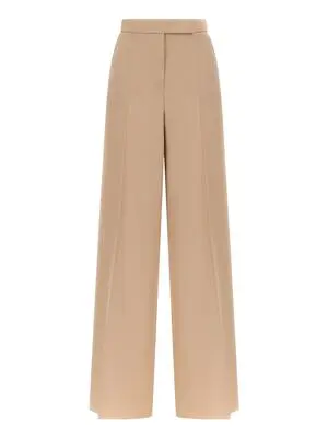 Max Mara Ninfa Wool Gabardine Pants - Beige