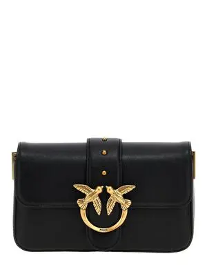 Pinko PINKO Leather Mini Love Slouchy Shoulder Bag Black