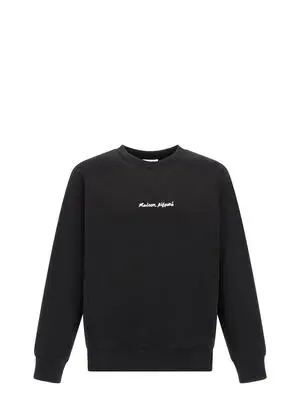 Maison Kitsuné Logo Embroidery Sweatshirt - Black