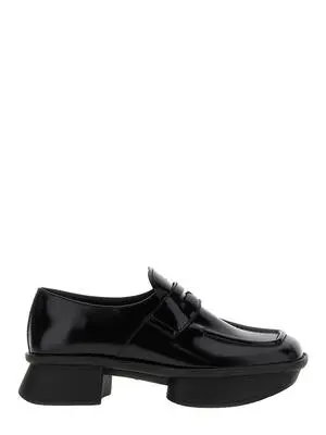 Prada Equal Shiny Leather Loafers - Black