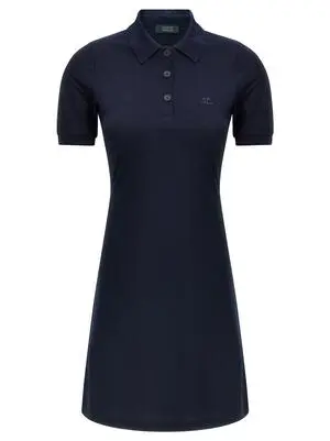 COURREGES Piqué Polo Dress - Blue