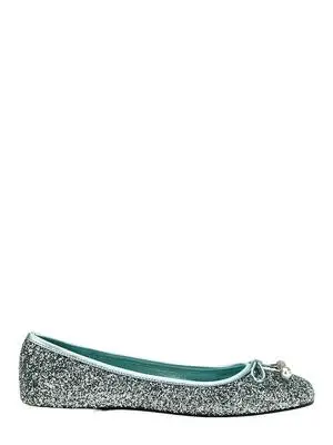 JIMMY CHOO Elme Glitter Ballerina Flats - Green