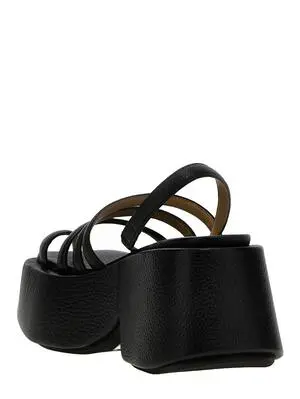 Marsèll MARSÈLL Zeppo Hammered Leather Sandals Black