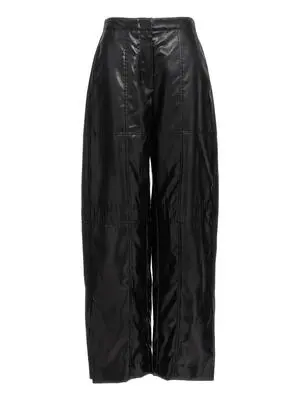 JIL SANDER Coated Cupro Trousers - Black