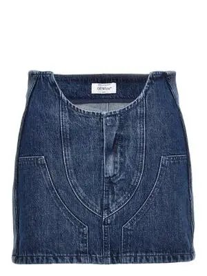 Off-White Motorcycle Denim Miniskirt - Blue