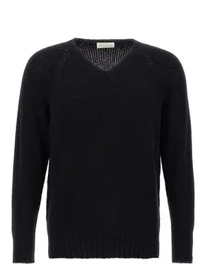 MA'RY'YA Bouclé Cotton Blend Pullover - Black