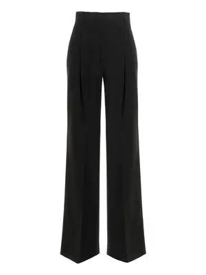 Burberry Madge Wool Wide Leg Pants - Black