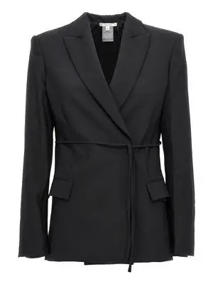 NENSI DOJAKA NENSI DOJAKA Double Breast Drawstring Blazer Jacket