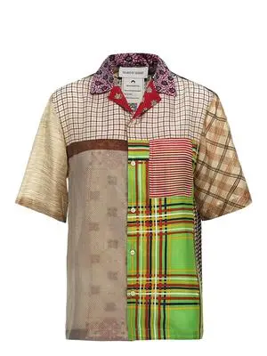 MARINE SERRE Regenerated Silk Scarves Bowling Shirt - Multi