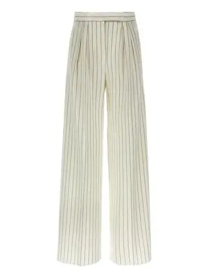 Max Mara Clarion Pinstriped Pants - White
