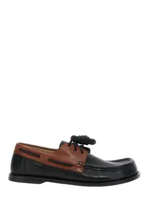 Loewe Campo Calf Leather Boat Shoe - Multi
