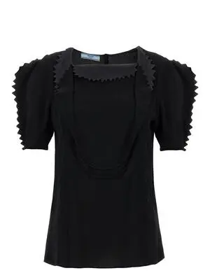 Prada Cady Crêpe Top - Black