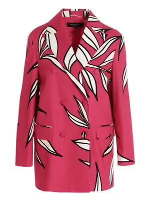 ROCHAS ROCHAS Floral Print Double Breasted Blazer Jacket