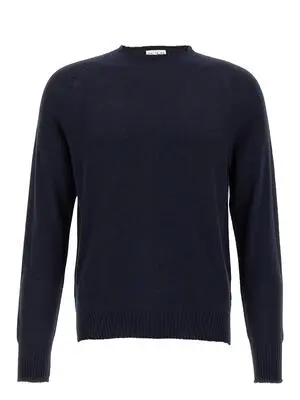 MA'RY'YA Cashmere Cotton Crew Neck Sweater - Blue
