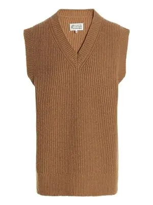 MAISON MARGIELA MAISON MARGIELA V-Neck Cashmere-Blend Knit Vest