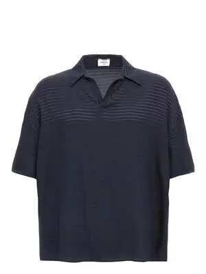 Saint Laurent Silk Polo Shirt - Blue